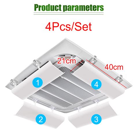4pcsset Talang Ac Cassette Penahan Angin Akrilik Penutup Angin Ac