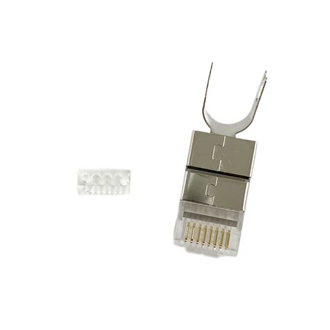 Elite Cat7a Cat7 Shielded Rj45 Modular Plugs With Wire Guide 8p8c Connectors 10 Pieces
