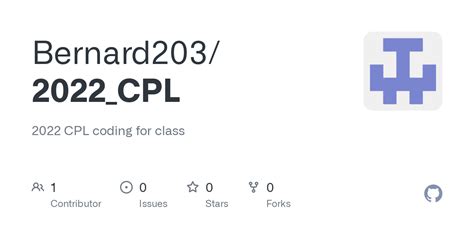 Github Bernard2032022cpl 2022 Cpl Coding For Class
