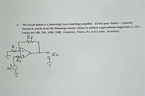 Solved The Circuit Below Is A Inverting Non Inverting Chegg