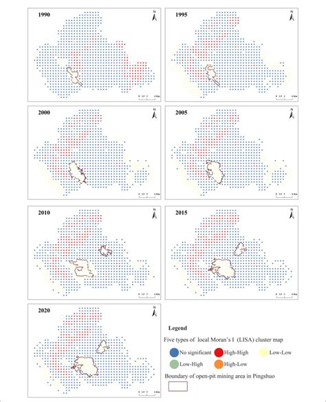 Figure Lisa Cluster Maps Of Gep In Pingshuo From Mmmm To Oooo