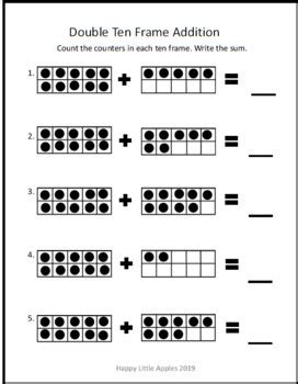 Adding And Subtracting Ten Frames First Grade Fifth Grade TpT