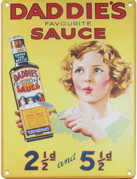 Small Daddies Sauce Metal Advertising Wall Sign Retro Art Vintage Advertisements Vintage