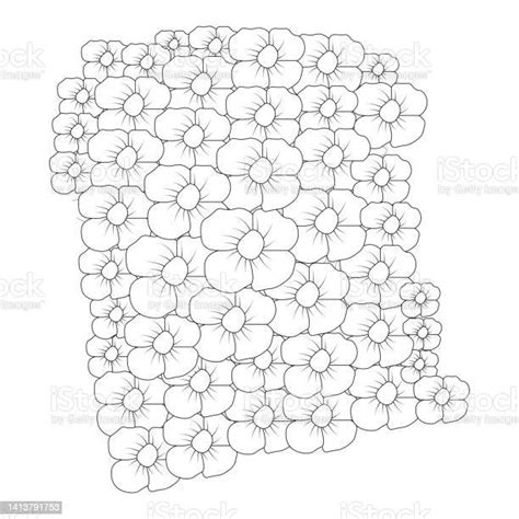 손으로 그린 윤곽선 선에 벡터 일러스트레이션의 꽃 색칠 페이지 검은색에 대한 스톡 벡터 아트 및 기타 이미지 검은색 구름 귀여운 Istock