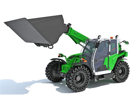 Carretilla Telescópica Verde Con Horquilla Modelo 3d Descargar