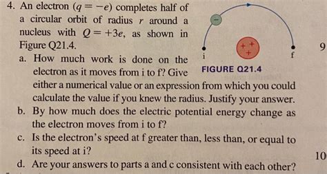 Solved 4 An Electron Q E Completes Half Of A Circular