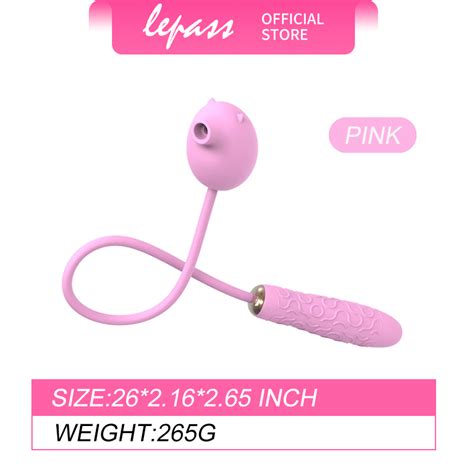 Lepass Double Headed Sucking Massager Clit Nipple Lick Sucking Vibrator