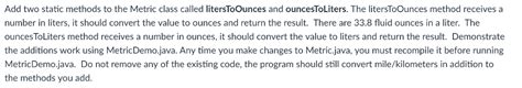 Solved Help Needed Related Java Thanx Metric Class