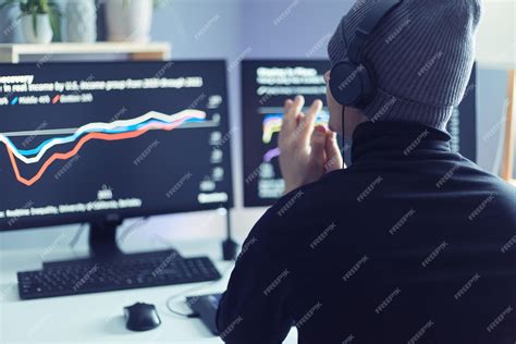 premium photo back view portrait of business man analyzing