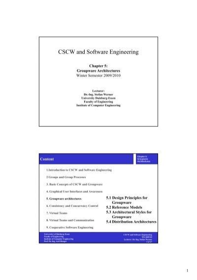 chapter 5 groupware architectures