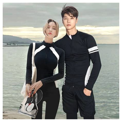여성용 긴팔 래시가드 수영복 솔리드 원피스 수영복 지퍼 수영복 블랙 서핑복 패드 롱팬츠 세트 래쉬가드 AliExpress