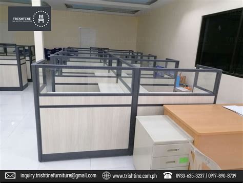 Office Partition Laminated Workstation With Glass On Carousell