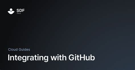 Integrating With Github Sdf