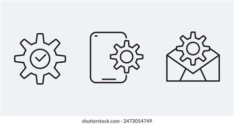 set setting processing workflow process icon stock vector royalty free