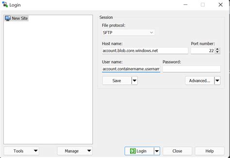 sftp blob storage how can a user access switch to other containers