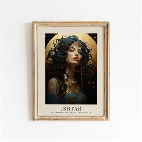 Ishtar Babylonian Goddess Of Love And Fertility Wall Art Chromolithograph Style Inana Deity