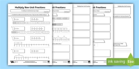 Multiply Non Unit Fractions By An Integer Worksheets Y5