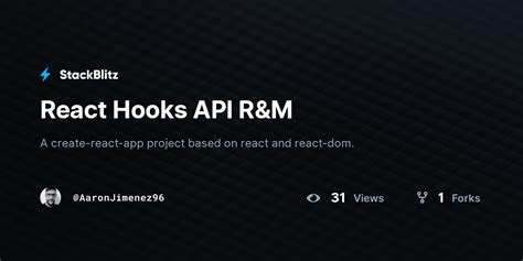 React Hooks Api Randm Stackblitz