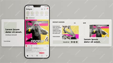 premium psd social media post mock up with smartphone device