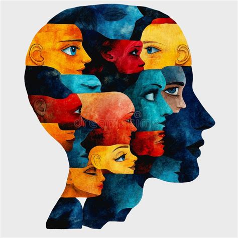 Abstract Illustration Of Diverse Human Faces In A Colorful Mosaic Style