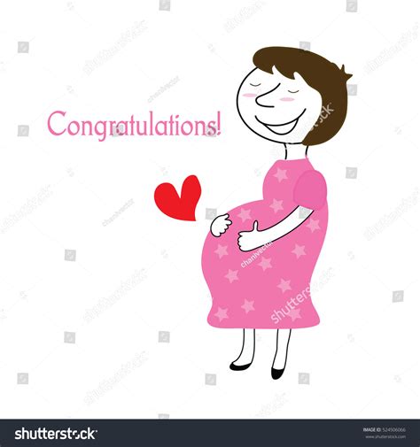 Pregnant Greeting Card Vector Illustration Congratulations Stock Vector