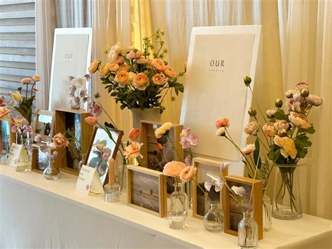 웨딩포토테이블 피치팡파르 파티앤모어 웨딩포토테이블