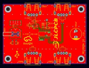 DIY 4 Port USB Hub Type C OSHWLab