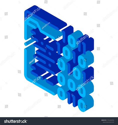 Binary File Coding System Vector Isometric Stock Vector Royalty Free 1752204704 Shutterstock