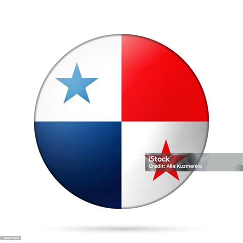 파나마의 국기와 유리 빛 공 둥근 구 템플릿 아이콘 국가 기호 흰색 배경에 강조 표시된 광택 사실적 공 3d 추상 벡터 일러스트레이션 큰 거품 원형에 대한 스톡 벡터 아트