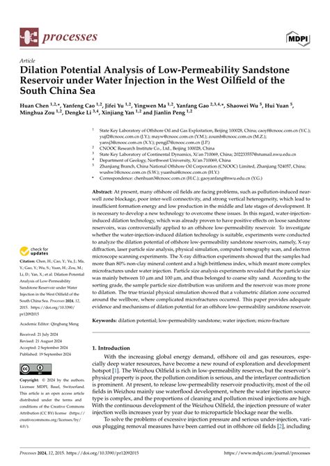Pdf Dilation Potential Analysis Of Low Permeability Sandstone
