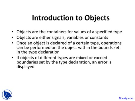 Introduction To Objects Computer Science Lecture Slides Docsity
