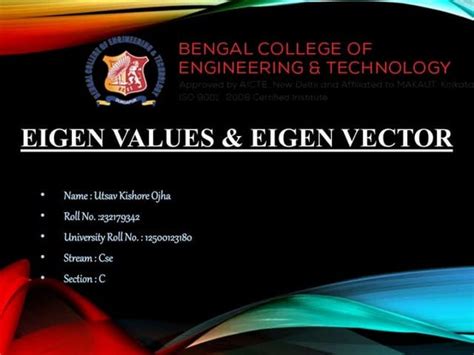 Eigenvalues And Eigenvectors Ppt Physics Science