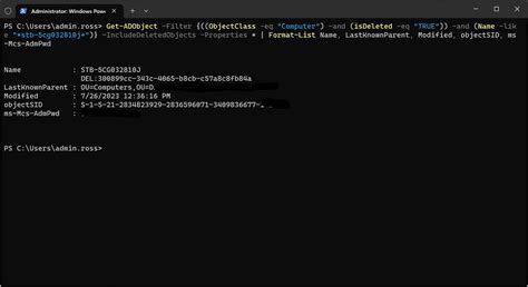 computer recovery from active directory deleted objects