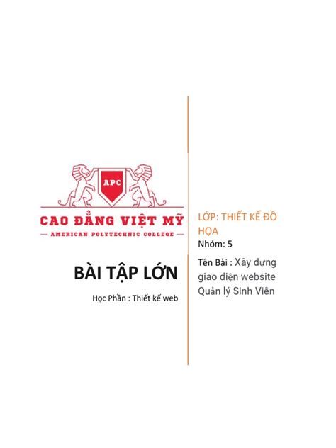 Xây Dựng Giao Diện Website Quản Lý Sinh Viên Pdf