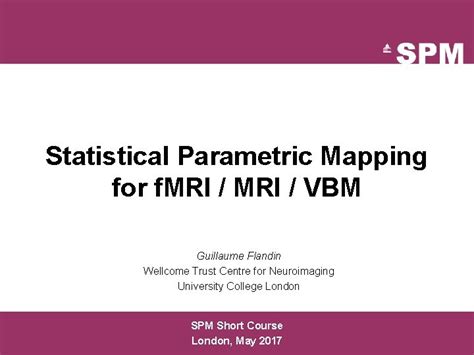 Statistical Parametric Mapping For F MRI VBM Guillaume