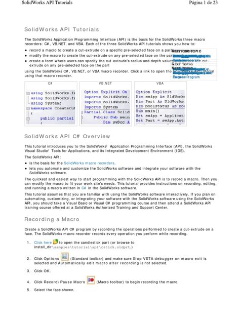 api solidworks pdf visual basic for applications macro computer