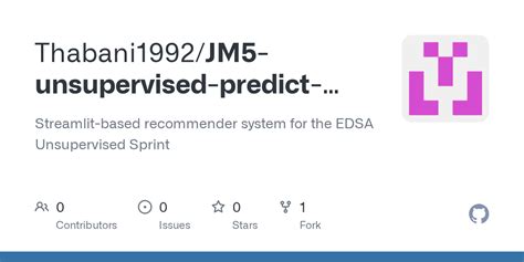 Github Thabani1992jm5 Unsupervised Predict Streamlit Template Streamlit Based Recommender