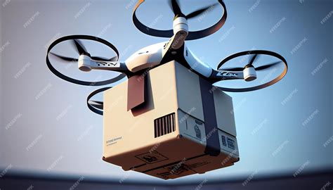 Premium Ai Image Delivery Drone Autonomous Delivery Robot Business Air Transportation Concept