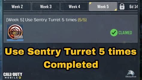 How To Use Sentry Turret 5 Times In Zombies Mode Cod Mobile Youtube