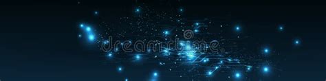 Abstract Ai Circuit Board Background Technology Connected Blue Lines With Electronics Elements