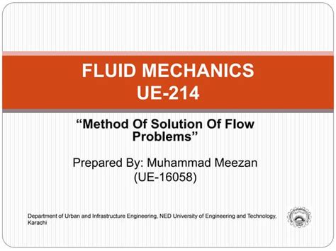Mass Momentum Energy Equations Ppt