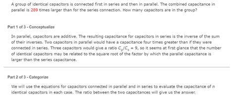 Solved A Group Of Identical Capacitors Is Connected First In Chegg Com