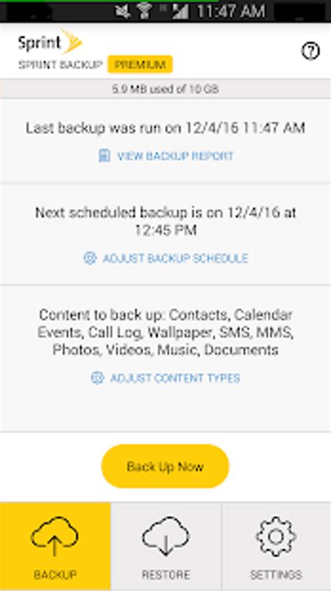 Android 용 Sprint Backup Apk 다운로드