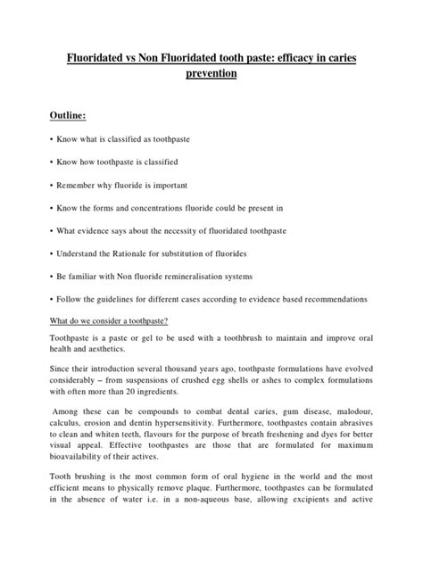 9 Fluoridated Vs Non Fluoridated Tooth Paste Efficacy In Caries