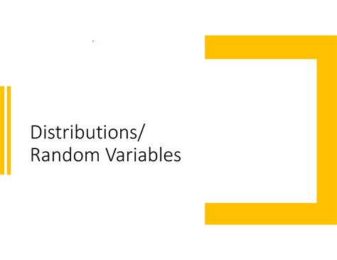 Day 8 Quantatative Techniques Distributions Random Variables Random Variable Response Of