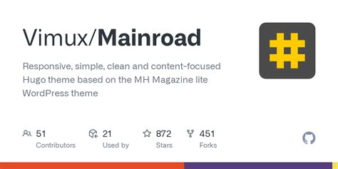 github vimux mainroad responsive simple clean and content focused