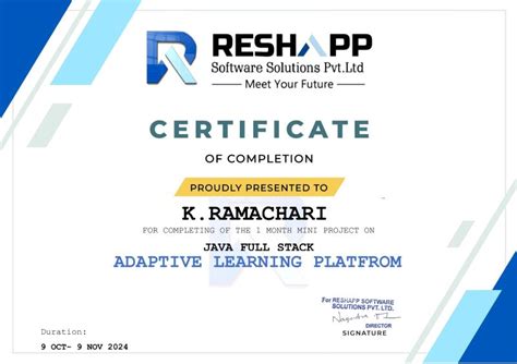 Javafullstack Certification Softwaredevelopment Reshapp Kandukuri Ramachari