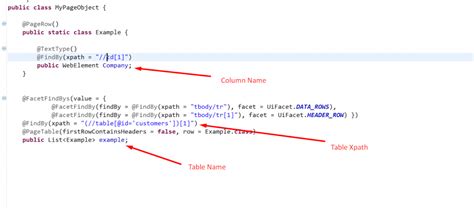 Understanding Table Mapping In Page Objects Provar Documentation