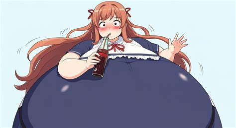 Inflated Anime Girl Drinking A Soda Pop By Kingdab28 On Deviantart