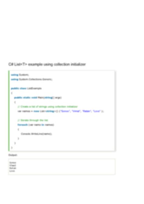 SOLUTION: What is list in C Sharp visual programming assignment - Studypool